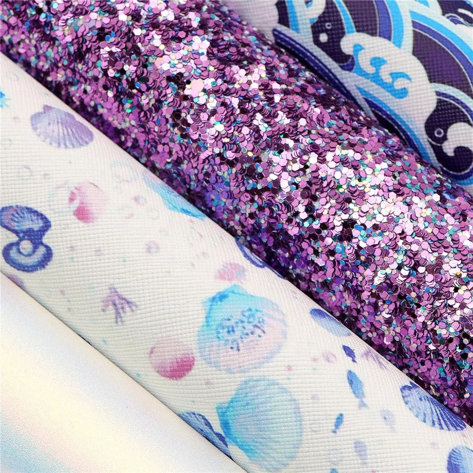 Shells & Waves Vegan Leather 6 pc Set – Ocean-Inspired Faux Leather Sh ...