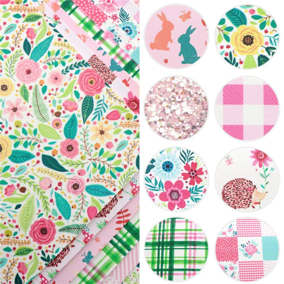 Whimsical Garden Vegan Leather 8-Piece Set – Playful Craft Material ...