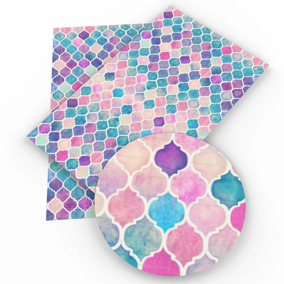 Pink Moroccan Pattern Vegan Leather Sheets – Versatile Craft Material ...