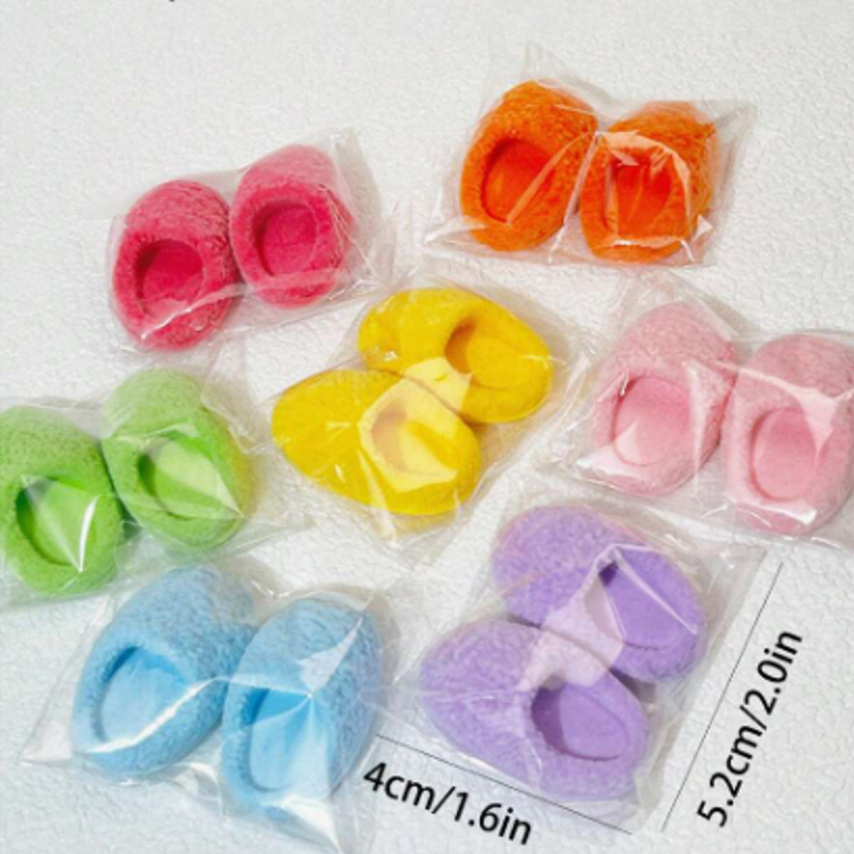 Candy-Colored Plush Slipper Flatbacks – Set of 2 Soft & Sweet Embellis ...