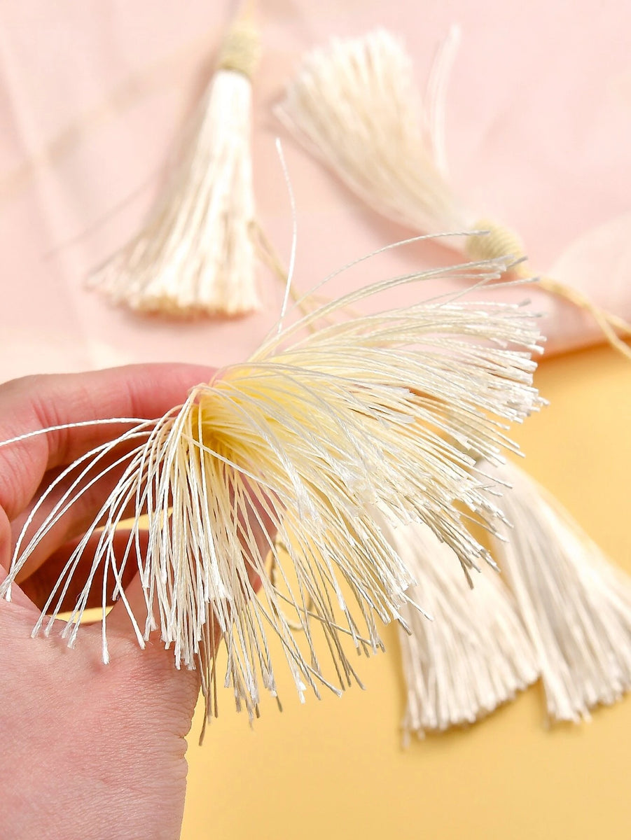 Luxury Ivory Tassels – Pack of 10 | Elegant Bookmarks & Craft Accents ...