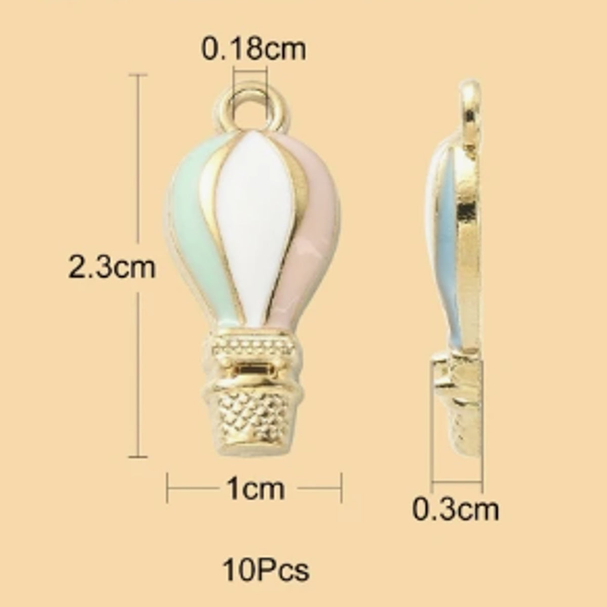 Hot Air Balloon Pendant – Set of 8 Whimsical Charm for Jewelry & Craft ...