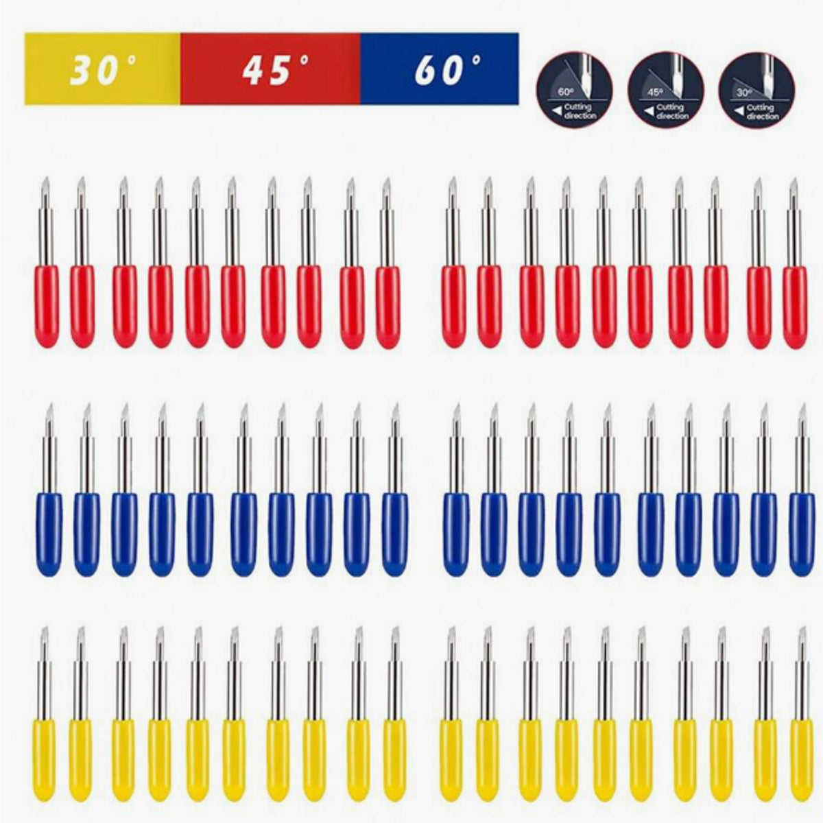Cutting Machine Replacement Blades - Set of 3 Premium Precision Blades ...
